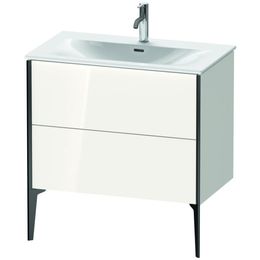 Duravit XViu Waschtisch-Unterschrank XV43020B222 81 x 59,1 x 48 cm, wei&szlig; hochglanz, 2 Ausz&uuml;ge, schwarz matt