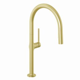 Kludi REEF K&uuml;chenarmatur 50851N075 herausziehbare Geschirrbrause, Brushed Gold