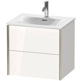 Duravit XViu Waschtisch-Unterschrank XV41320B122 61 x 55,7 x 48 cm, wei&szlig; hochglanz, 2 Schubk&auml;sten, champagner matt