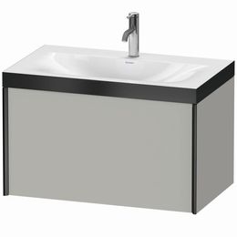 Duravit XViu Waschtisch-Unterschrank XV4610OB207P 80x48cm, 1 Auszug, 1 Hahnloch, schwarz matt, Rahmen P, betongrau matt