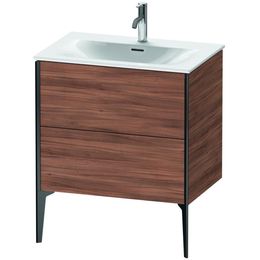 Duravit XViu Waschtisch-Unterschrank XV43010B279 71 x 48 x 59,1 cm, nussbaum natur, 2 Ausz&uuml;ge, schwarz matt