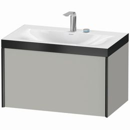 Duravit XViu Waschtisch-Unterschrank XV4610EB207P 80x48cm, 1 Auszug, 2 Hahnlöcher, schwarz matt, Rahmen P, betongrau matt