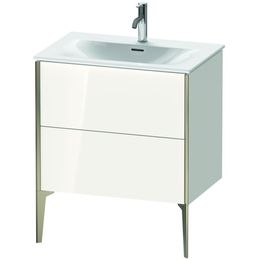 Duravit XViu Waschtisch-Unterschrank XV43010B122 71 x 59,1 x 48 cm, wei&szlig; hochglanz, 2 Ausz&uuml;ge, champagner matt