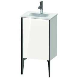 Duravit XViu Waschtisch-Unterschrank XV4068LB285 43x31x59,1cm, 1 T&uuml;r, schwarz matt, T&uuml;r links, wei&szlig; hochglanz