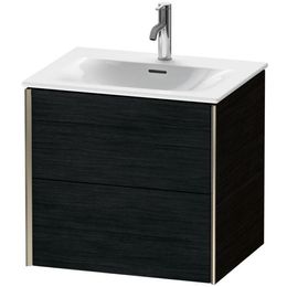 Duravit XViu Waschtisch-Unterschrank XV41320B116 61 x 55,7 x 48 cm, Eiche schwarz, 2 Schubk&auml;sten, champagner matt