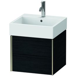 Duravit XViu Waschtisch-Unterschrank XV43330B116 48,4 x 39,7 x 45,4 cm, Eiche schwarz, 2 Schubk&auml;sten, champagner matt