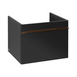 Villeroy & Boch Villeroy und Boch Venticello Waschtisch-Unterschrank A93205PD 55,3 x 42 x 50,2 cm, Griff Copper, Black Matt Lacquer