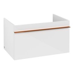 Villeroy & Boch Villeroy und Boch Venticello Waschtisch-Unterschrank A93405DH 75,3 x 42 x 50,2 cm, Griff Copper, Glossy White