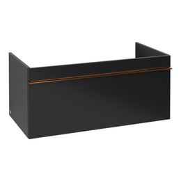 Villeroy & Boch Villeroy und Boch Venticello Waschtisch-Unterschrank A93505PD 95,3 x 42 x 50,2 cm, Griff Copper, Black Matt Lacquer