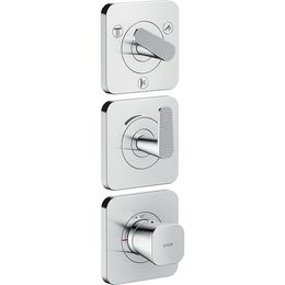 Hansgrohe Axor Citterio C Thermostatmodul 380/120, 49711000 cubic cut, chrom, Unterputz, mit Rosetten