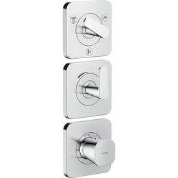 Hansgrohe Axor Citterio C Thermostatmodul 380/120, 49710000 cubic cut, mattschwarz, Unterputz, mit Rosetten