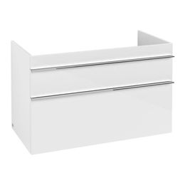 Villeroy & Boch Villeroy und Boch Venticello Waschtisch-Unterschrank A92801DH 95,3 x 59 x 50,2 cm, Becken rechts, Griff Chrom, Glossy White