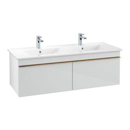 Villeroy & Boch Villeroy und Boch Venticello Waschtisch-Unterschrank A93905RE 125,3 x 42 x 50,2 cm, Griff Copper, Glass Glossy White