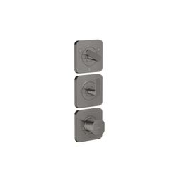 Hansgrohe Axor Citterio C Thermostatmodul 380/120, 49711330 cubic cut, Polished Black Chrome, Unterputz, mit Rosetten