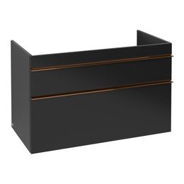 Villeroy & Boch Villeroy und Boch Venticello Waschtisch-Unterschrank A92805PD 95,3 x 59 x 50,2 cm, Becken rechts, Griff Copper, Black Matt Lacquer