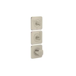 Hansgrohe Axor Citterio C Thermostatmodul 380/120, 49711820 cubic cut, brushed nickel, Unterputz, mit Rosetten