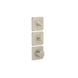 Hansgrohe Axor Citterio C Thermostatmodul 380/120, 49710820 ohne Struktur, brushed nickel, Unterputz, mit Rosetten