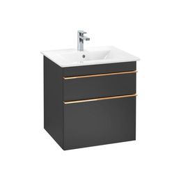 Villeroy & Boch Villeroy und Boch Venticello Waschtisch-Unterschrank A92305PD 55,3 x 59 x 50,2 cm, Griff Copper, Black Matt Lacquer
