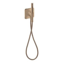 Hansgrohe Schlauchanschl.u.Brausenhalter Axor 49626300 120/120 softsquare, mit Stabhandbrause 2jet, polished red gold optic