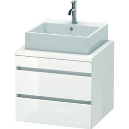 Duravit DuraStyle Waschtisch-Unterschrank DS531502218 60 x 54,8 cm, wei&szlig; hochglanz/wei&szlig; matt, f&uuml;r Konsole, 2 Schubk&auml;sten