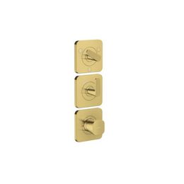 Hansgrohe Axor Citterio C Thermostatmodul 380/120, 49711990 cubic cut, polished gold optic, Unterputz mit Rosetten
