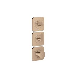 Hansgrohe Axor Citterio C Thermostatmodul 380/120, 49711300 cubic cut, Polished Red Gold, Unterputz, mit Rosetten