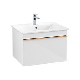 Villeroy & Boch Villeroy und Boch Venticello Waschtisch-Unterschrank A93305DH 60,3 x 42 x 50,2 cm, Griff Copper, Glossy White