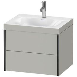 Duravit XViu Waschtisch-Unterschrank XV4614OB207C 60x48cm, 2 Schubkästen, 1 Hahnloch, schwarz matt, Rahmen C, betongrau matt