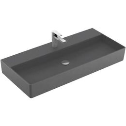 Villeroy & Boch Villeroy & Boch Memento 2.0 Waschtisch 4A221HI4 100 x 47 cm, Graphite C-plus, mit Hahnloch, ohne &Uuml;berlauf