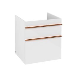 Villeroy & Boch Villeroy und Boch Venticello Waschtisch-Unterschrank A92305DH 55,3 x 59 x 50,2 cm, Griff Copper, Glossy White