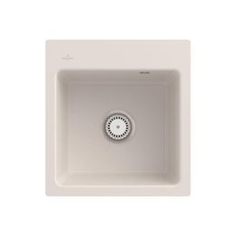 Villeroy & Boch Villeroy und Boch Subway Flächenbündige Spüle 67811FKR mit Ablaufgarnitur und Handbetätigung, Crema