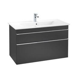 Villeroy & Boch Villeroy und Boch Venticello Waschtisch-Unterschrank A92601PD 95,3 x 59 x 50,2 cm, Becken mittig, Griff Chrom, Black Matt Lacquer