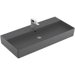 Villeroy & Boch Villeroy & Boch Memento 2.0 Waschtisch 4A221GI4 100 x 47 cm, Graphite C-plus, mit Hahnloch, mit &Uuml;berlauf