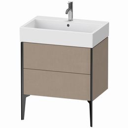 Duravit XViu Waschtisch-Unterschrank XV45350B275 68,4 x 49,3 x 45,4 cm, leinen, 2 Ausz&uuml;ge, schwarz matt