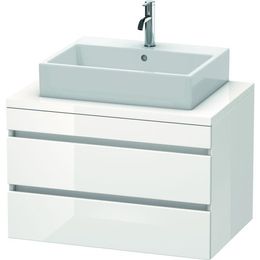 Duravit DuraStyle Waschtisch-Unterschrank DS531702222 80 x 54,8 cm, wei&szlig; hochglanz, f&uuml;r Konsole, 2 Schubk&auml;sten