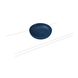 Kaldewei Miena Waschtisch-Schale 909306003677 3180, &Oslash; 45 cm, Navyblue matt, Perl-Effekt, ohne &Uuml;berlauf, ohne Hahnloch, Schallschutz