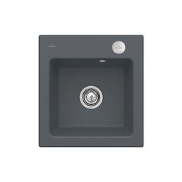 Villeroy & Boch Villeroy und Boch Subway Fl&auml;chenb&uuml;ndige Sp&uuml;le 67812Fi4 mit Ablaufgarnitur und Exzenterbet&auml;tigung, Graphit