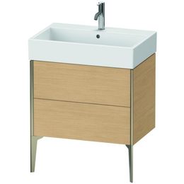 Duravit XViu Waschtisch-Unterschrank XV45350B130 68,4 x 49,3 x 45,4 cm, Eiche natur, 2 Ausz&uuml;ge, champagner matt