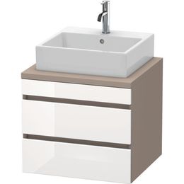 Duravit DuraStyle Waschtisch-Unterschrank DS531502243 60 x 54,8 cm, wei&szlig; hochglanz/basalt matt, f&uuml;r Konsole, 2 Schubk&auml;sten