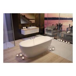 Hoesch iSENSI Oval-Badewanne 3852.010 190x90cm, wei&szlig;, 235 l, mit &Uuml;berlaufbef&uuml;llung, chrom