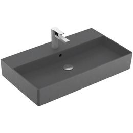 Villeroy & Boch Villeroy & Boch Memento 2.0 Waschtisch 4A228GI4 80 x 47 cm, Graphite C-plus, mit Hahnloch, mit &Uuml;berlauf