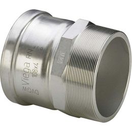 Viega Sanpress Inox XL-&Uuml;bergangsst&uuml;ck 482923 76,1 mm x R 2 1/2, Stahl nichtrostend, Mehrkant, SC-Contur
