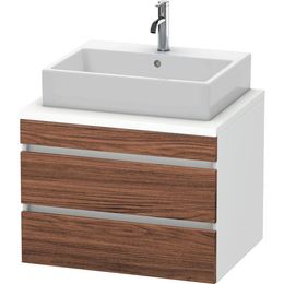 Duravit DuraStyle Waschtisch-Unterschrank DS531602118 70 x 54,8 cm, nussbaum dunkel/wei&szlig; matt, f&uuml;r Konsole, 2 Schubk&auml;sten