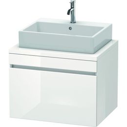 Duravit DuraStyle Waschtisch-Unterschrank DS531102218 70 x 54,8 cm, wei&szlig; hochglanz/wei&szlig; matt, f&uuml;r Konsole, 1 Auszug