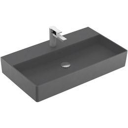 Villeroy & Boch Villeroy & Boch Memento 2.0 Waschtisch 4A228LI4 80 x 47 cm, Graphite C-plus, mit Hahnloch, ohne &Uuml;berlauf