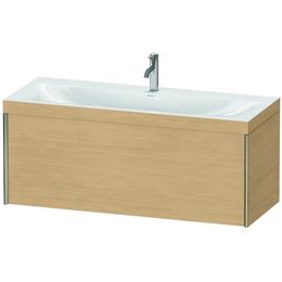 Duravit XViu Waschtisch-Unterschrank XV4612OB130C 120x48cm, 1 Auszug, 1 Hahnloch, champagner matt, Rahmen C, Eiche natur