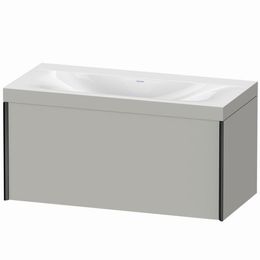 Duravit XViu Waschtisch-Unterschrank XV4611NB207C 100x48cm, 1 Auszug, ohne Hahnloch, schwarz matt, Rahmen C, betongrau matt