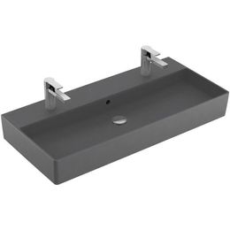 Villeroy & Boch Villeroy & Boch Memento 2.0 Waschtisch 4A22A4I4 100 x 47 cm, Graphite C-plus, mit Hahnloch, mit &Uuml;berlauf