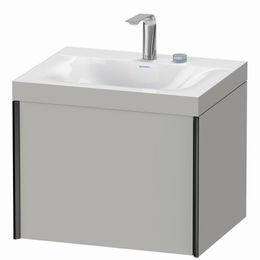 Duravit XViu Waschtisch-Unterschrank XV4609EB207C 60x48cm, 1 Auszug, 2 Hahnlöcher, schwarz matt, Rahmen C, betongrau matt