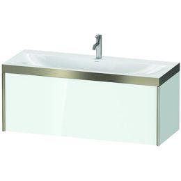 Duravit XViu Waschtisch-Unterschrank XV4612OB185P 120x48cm, 1 Auszug, 1 Hahnloch, champagner matt, Rahmen P, wei&szlig; hochglanz